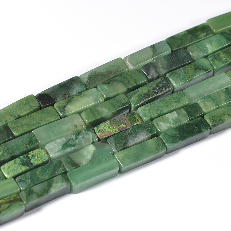 African Jade Cuboid Beads