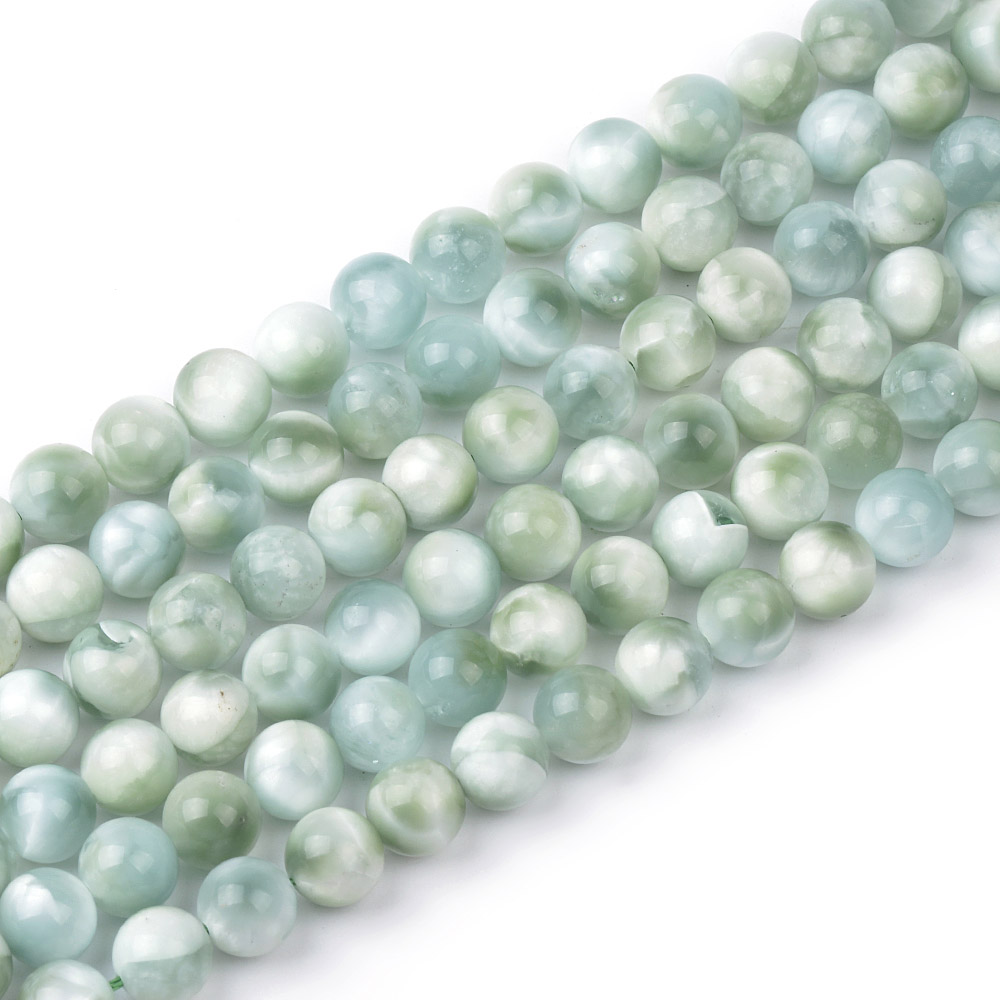 A Grade Brazil Green Angelite Round Beads