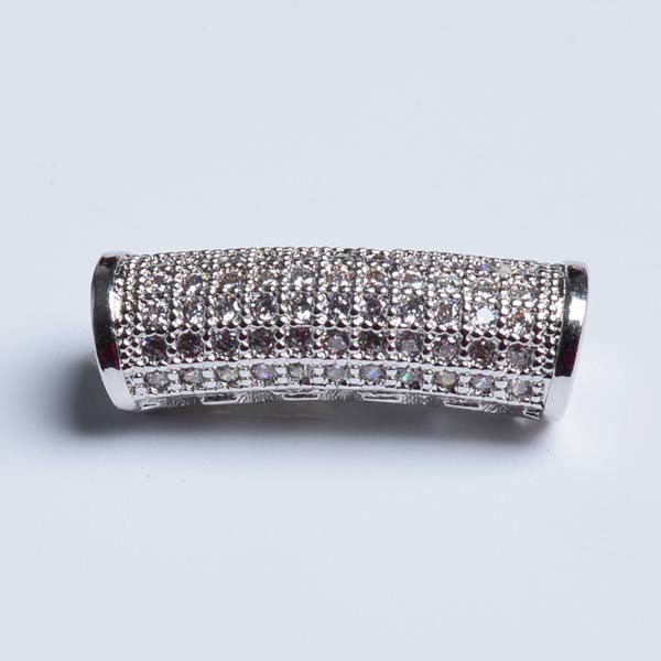 Cubic Zirconia Micro Pave Brass Curved Tubes