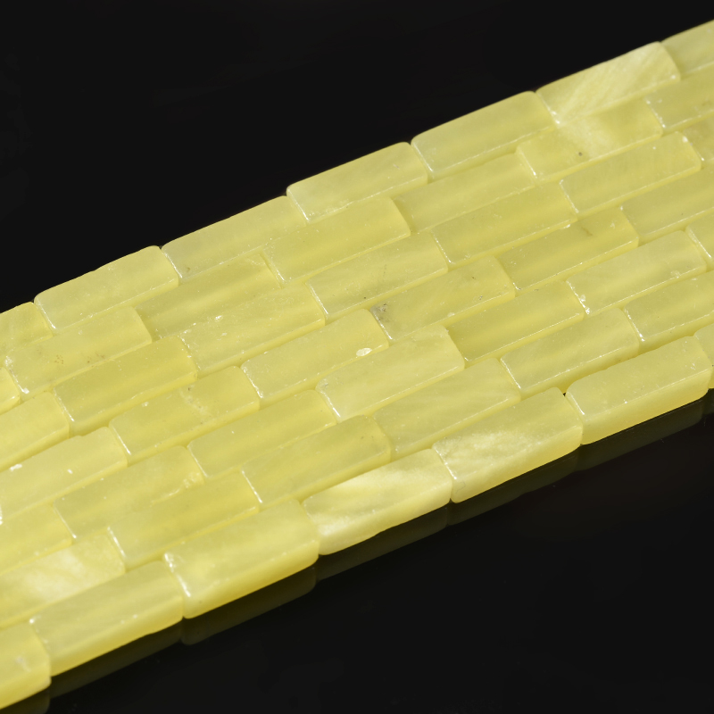 Lemon Jade Cuboid Beads