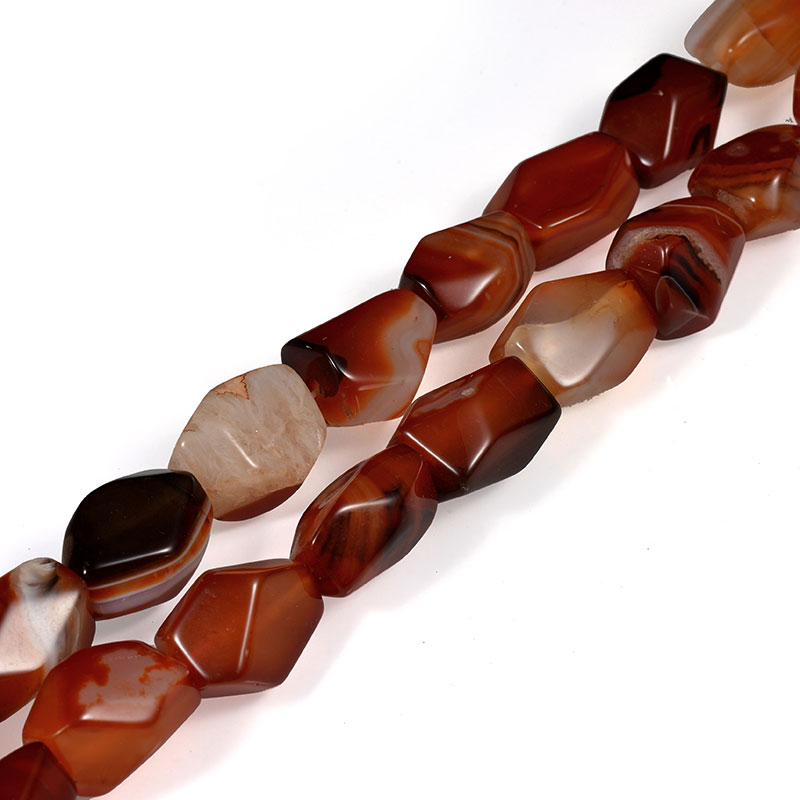 Red Agate Cut Nuggets Beads