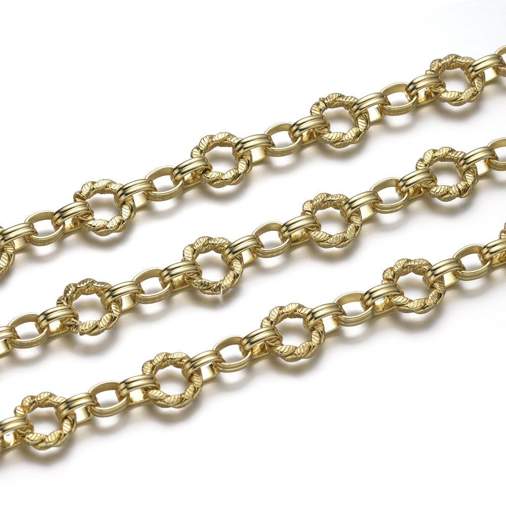 Gold Plated Brass Chain, Sold By Meter