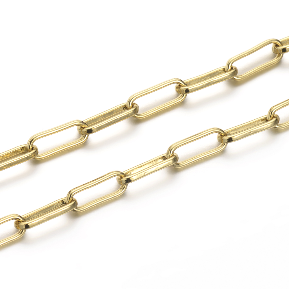 Gold Plated Brass Chain, Sold By Meter