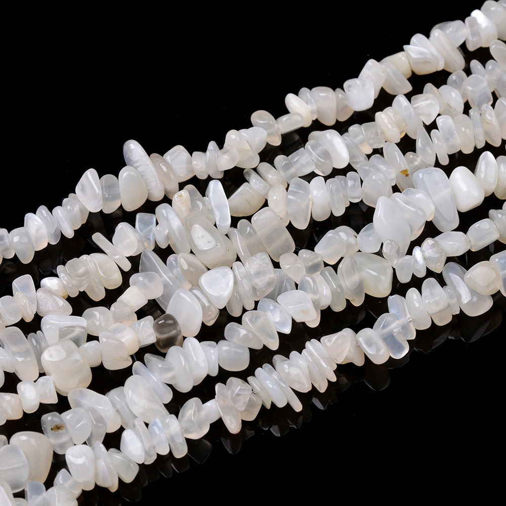 Gray Moonstone Chips, 32 Inches Long