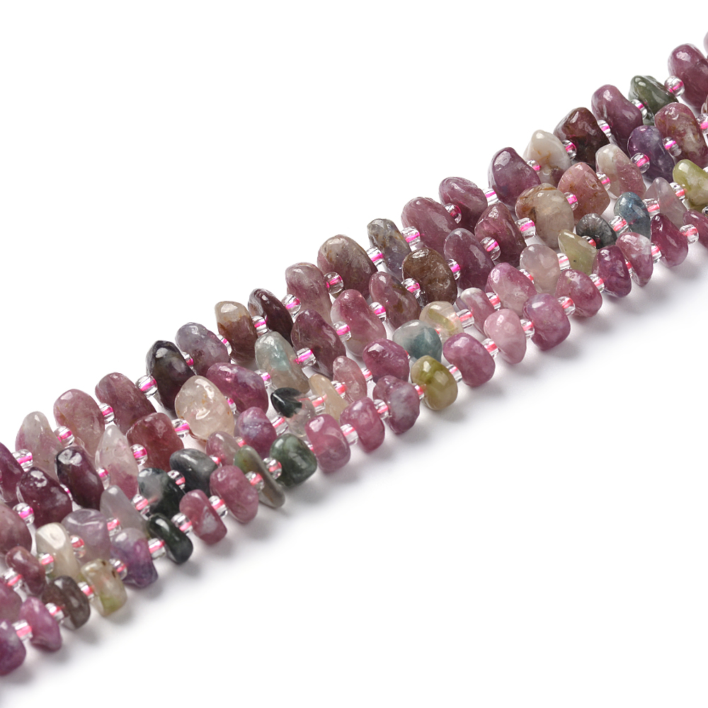 Tourmaline Center Drilled Slice Beads with Spacer
