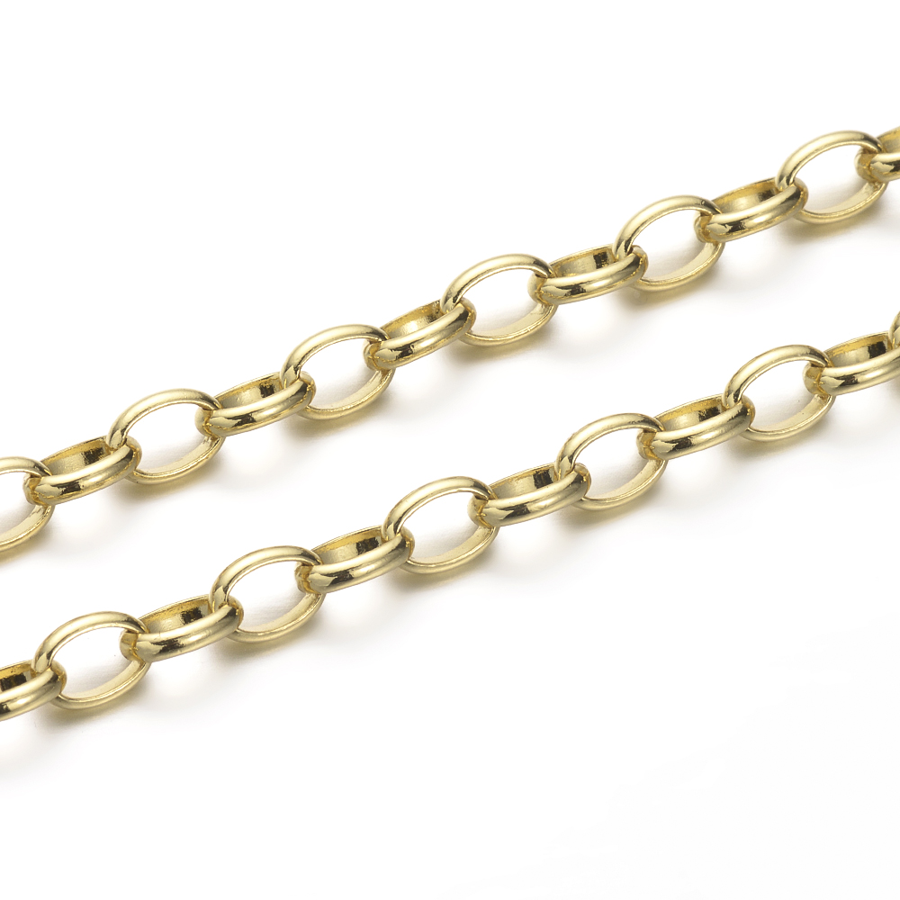 Gold Plated Brass Chain, Sold By Meter