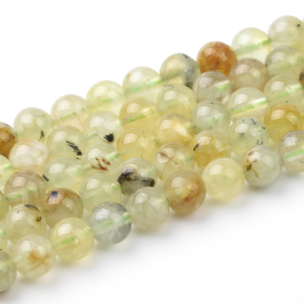 Green and Yellow Prehnite Round Beads