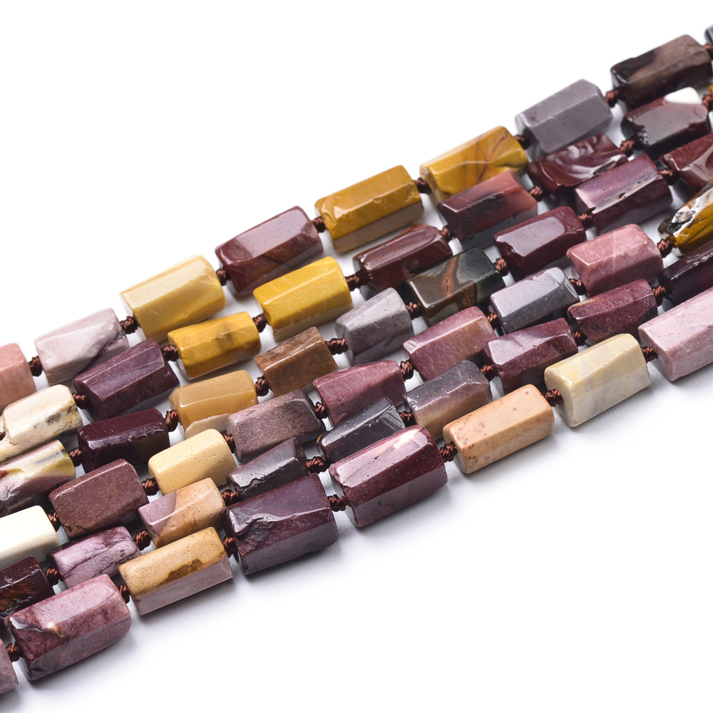 Mookaite Irregular Cuboid Beads with Knots