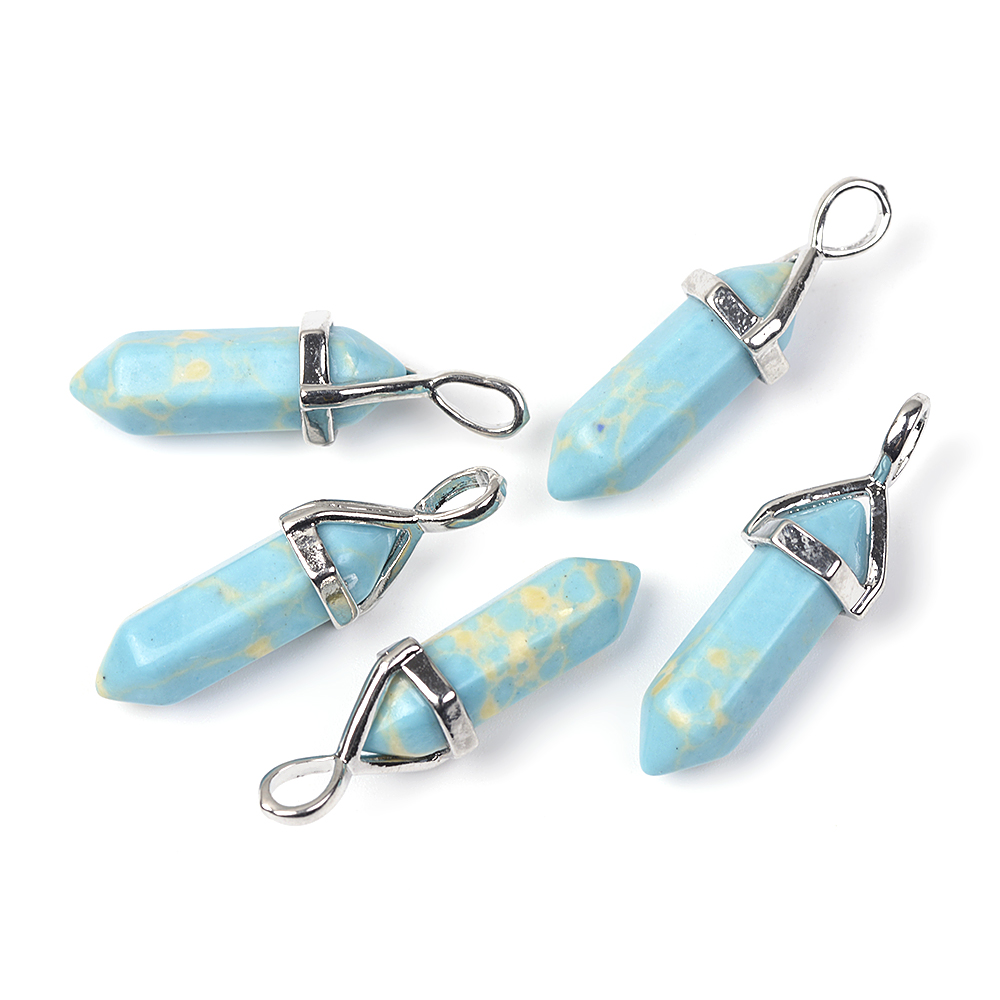 Synthetic Turquoise Small Hexagonal Prism Pendant