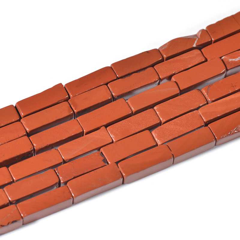 Red Stone Cuboid Beads