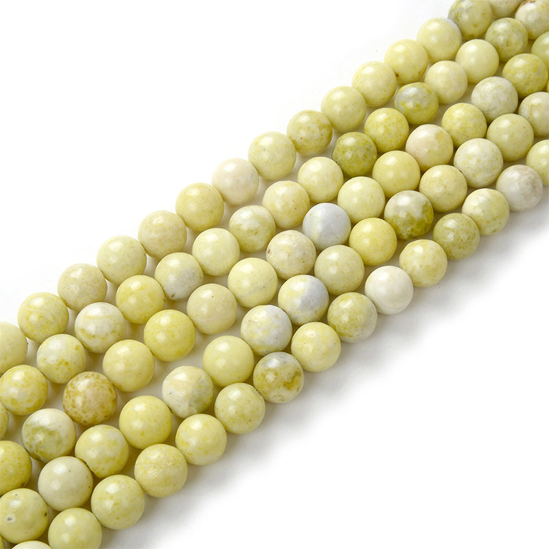 Natuarl Lemon Yellow Jade Round Beads