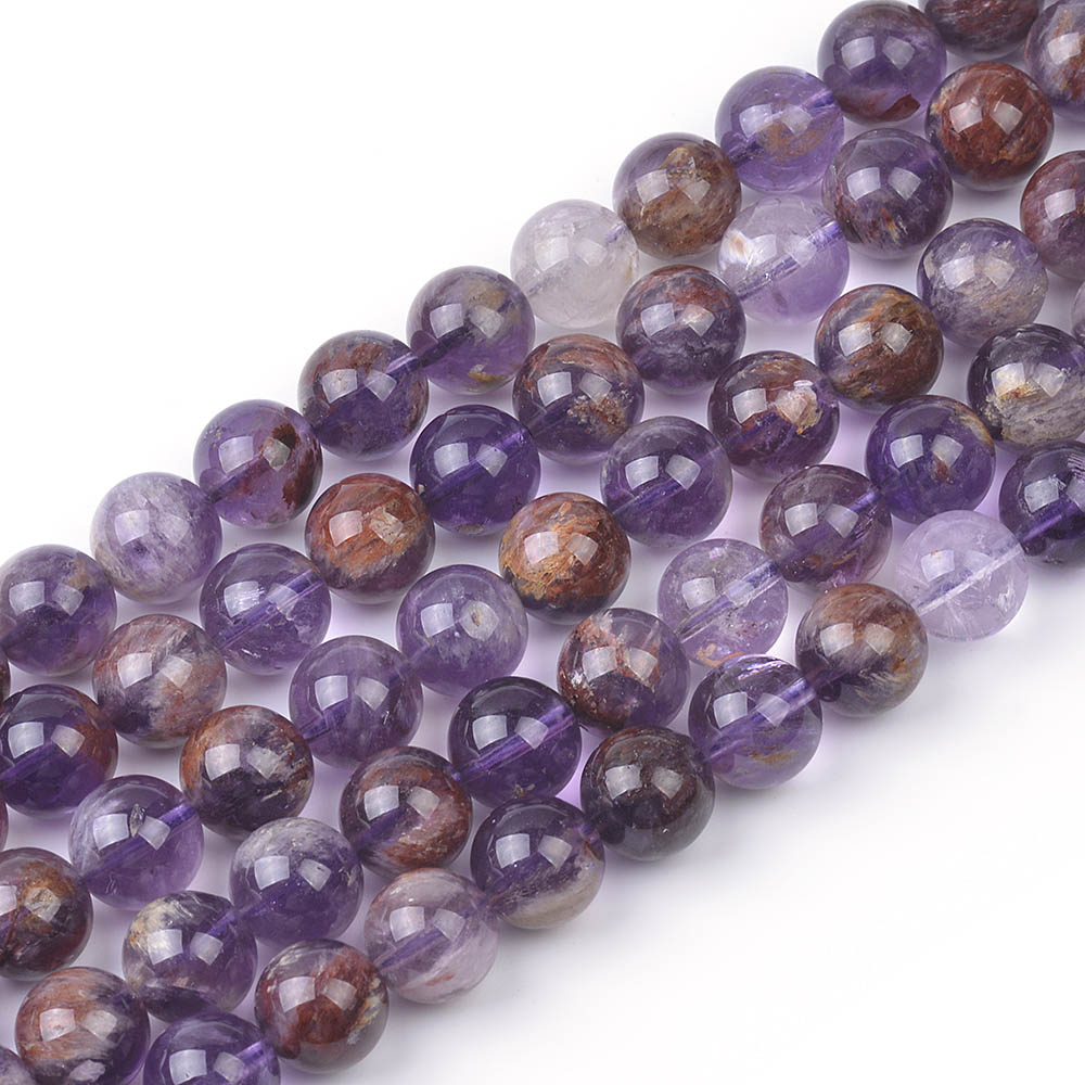 Phantom Amethyst Round Beads