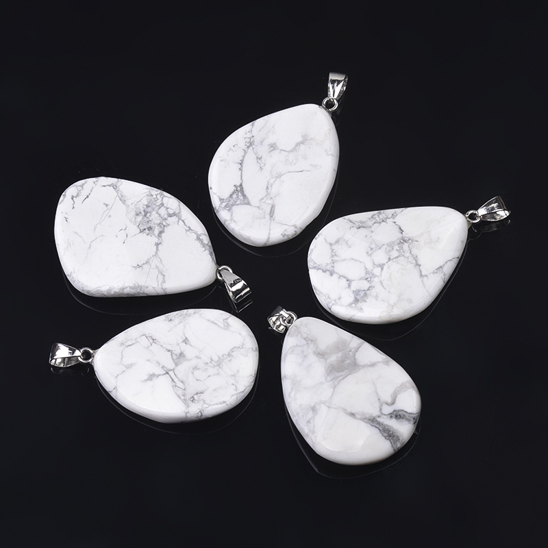 Howlite Waved Slab Pendant