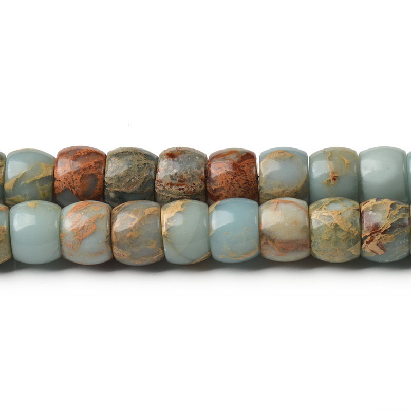 Impression Jasper Rice Beads