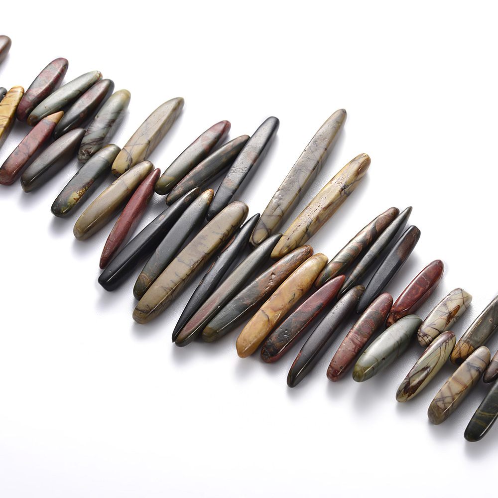 Red Creek Jasper Graduated Tusk Beads