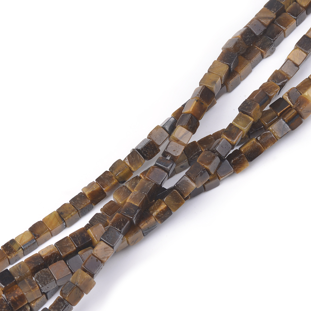 Tiger Eye Cube Beads